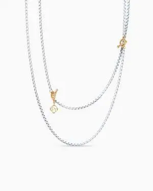 David Yurman Dy Bel Aire Color Box Chain Necklace In Acrylic With 14k Gold Accents - White