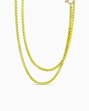 David Yurman Dy Bel Aire Color Box Chain Necklace In Acrylic With 14k Gold Accents - Yellow