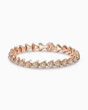 David Yurman 18k Rose Gold Armory Link Bracelet With Diamonds - Cognac Diamond