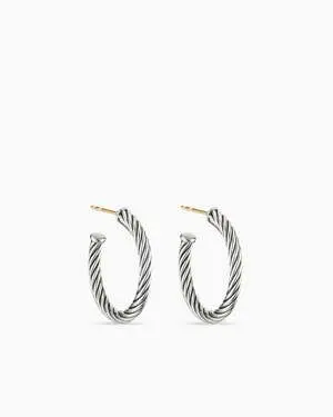David Yurman Cable Hoop Earrings - All Sterling Silver