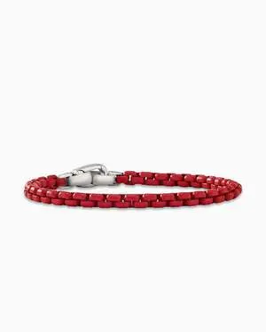 David Yurman David Yurman Box Chain Bracelet Red