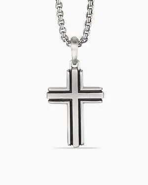 David Yurman Sterling Silver Cross Pendant - All Sterling Silver