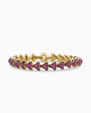 David Yurman David Yurman 18K Yellow Gold Armory® Link Bracelet With Black Diamonds Ruby