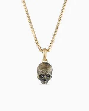 David Yurman Memento Mori Skull Amulet - All 18k Yellow Gold