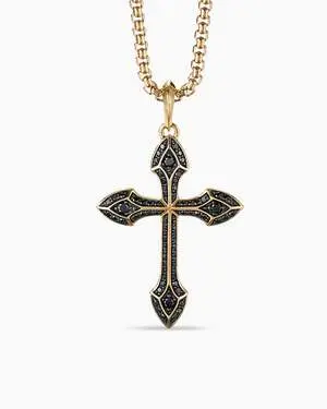 David Yurman Gothic Cross Pendant - Black Diamond