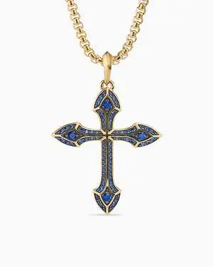 David Yurman Gothic Cross Pendant - Sapphire