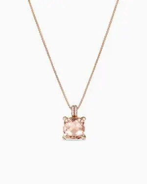 David Yurman David Yurman Chatelaine® 18K Rose Gold Pendant Necklace Morganite