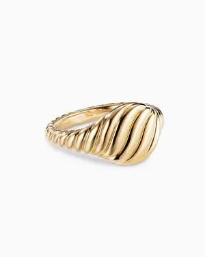 David Yurman Sculpted Cable Pinky Ring - All 18k Yellow Gold