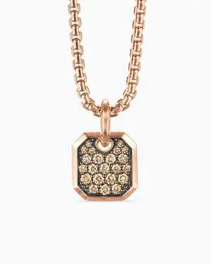 David Yurman Octagonal Rose Gold Amulet - Cognac Diamond