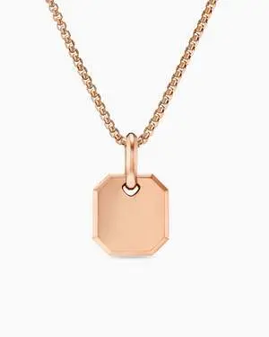 David Yurman David Yurman Octagonal Amulet In 18K Rose Gold With Cognac Diamonds Multicolor