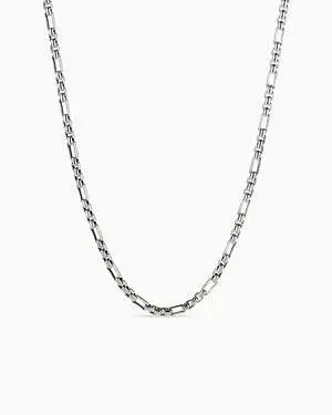 David Yurman Sterling Silver Open Station Box Chain Necklace - All Sterling Silver