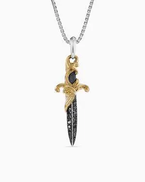 David Yurman Waves Dagger Amulet - Black Diamond