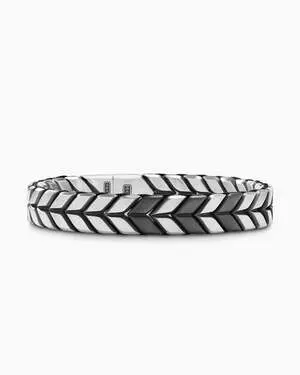 David Yurman Chevron Woven Bracelet - Titanium/black Rhodium
