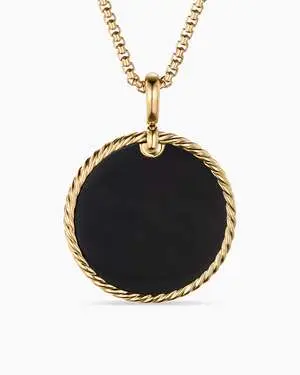 David Yurman Dy Elements Lapis Disc Pendant - Blk Onyx White Agate Mop
