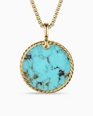 David Yurman Dy Elements Lapis Disc Pendant - Turquoise Matrix Kingman