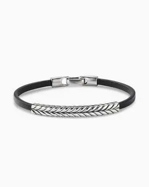 David Yurman Chevron Id Bracelet - Black Leather