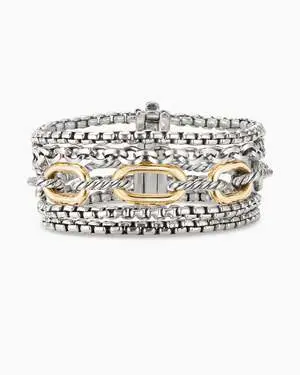 David Yurman Sterling Silver And 18k Yellow Gold Chain Bracelet - Sterling Silver/18k Yellow Gold