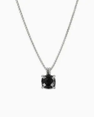 David Yurman Sterling Silver Chatelaine® Pendant Necklace With And Diamonds - Black Onyx