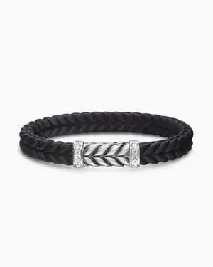 David Yurman Chevron Sterling Silver Bracelet - Diamond Rubber
