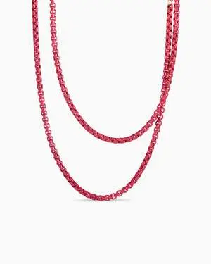 David Yurman Dy Bel Aire Color Box Chain Necklace In Acrylic With 14k Rose Gold Accents - Coral