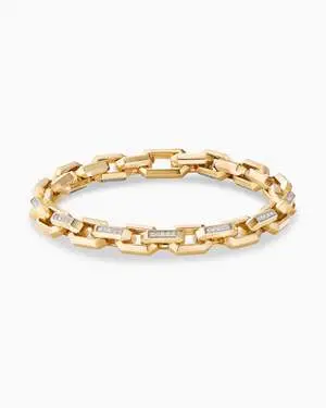 David Yurman 18k Yellow Gold Streamline® Heirloom Chain Link Bracelet With Pavé Diamonds - Diamond