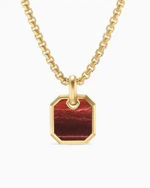 David Yurman 18k Yellow Gold Octagonal Amulet With - Red Tigers Eye