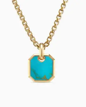 David Yurman Octagonal Amulet With - Turquoise Matrix Kingman