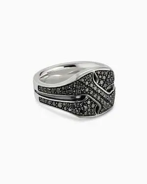 David Yurman Armory® Signet Ring In Sterling Silver With Black Diamonds - Black Diamond
