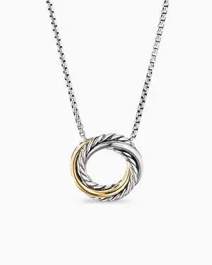 David Yurman Crossover Pendant Necklace - Sterling Silver/18k Yellow Gold