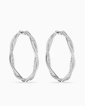David Yurman Infinity Hoop Earrings With Diamonds - Diamond