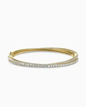 David Yurman 18k Yellow Gold Crossover Bracelet - Diamond