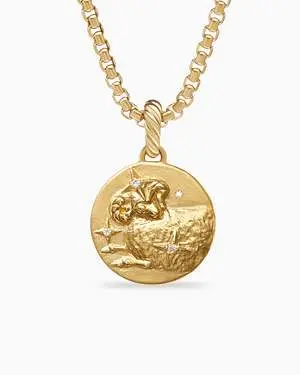 David Yurman Aries Amulet In 18k Yellow Gold With Diamonds - Diamond