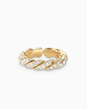 David Yurman Sculpted Cable Flex Band Ring - Diamond