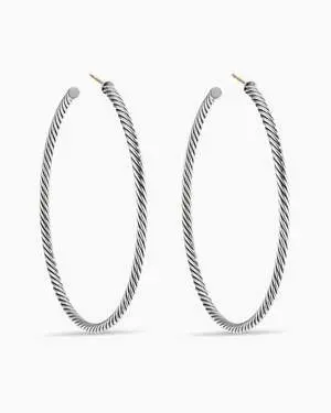 David Yurman Cable Hoop Earrings - All Sterling Silver