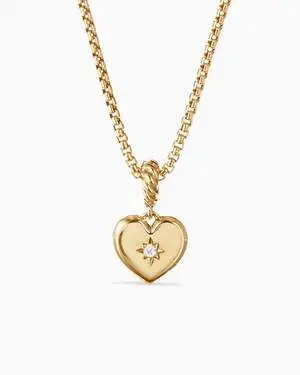 David Yurman 18k Yellow Gold Compass Heart Amulet With - Diamond