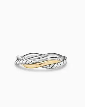 David Yurman Infinity Band Ring - Sterling Silver/14k Yellow Gold