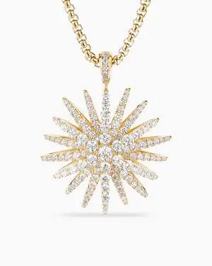 David Yurman Starburst Pendant In 18k Yellow Gold With Pavé Diamonds - Diamond