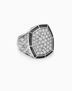 David Yurman Streamline® Bold Signet Ring In Sterling Silver With Diamonds - Diamond