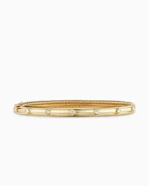 David Yurman 18k Yellow Gold Bangle Bracelet With Diamonds - Diamond