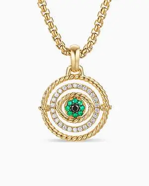 David Yurman 18k Yellow Gold Evil Eye Amulet - Emerald