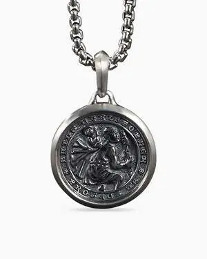 David Yurman Sterling Silver St. Christopher Amulet - All Sterling Silver
