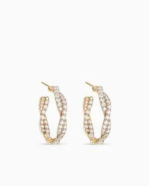 David Yurman Floating Hoop Earrings - Diamond