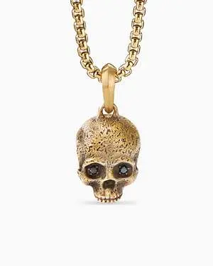 David Yurman Memento Mori Skull Amulet - Black Diamond