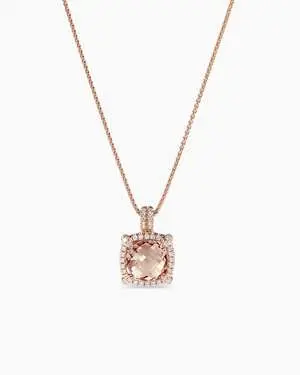 David Yurman Chatelaine® Pendant Necklace With And Diamonds - Morganite