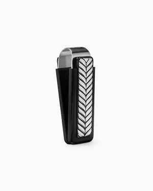 David Yurman Chevron Money Clip In Sterling Silver With Black Aluminum