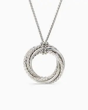 David Yurman Crossover Sterling Silver Pendant Necklace - Diamond