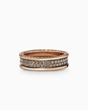 David Yurman Streamline Band Ring With Diamonds - Cognac Diamond