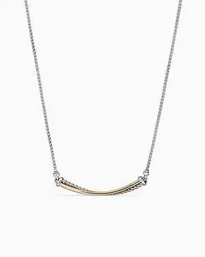 David Yurman Crossover Bar Necklace - Sterling Silver/18k Yellow Gold
