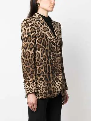 Dolce & Gabbana Leopard-print Single-breasted Blazer