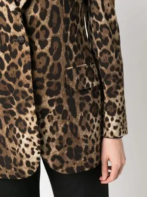 Dolce & Gabbana Leopard-print Single-breasted Blazer